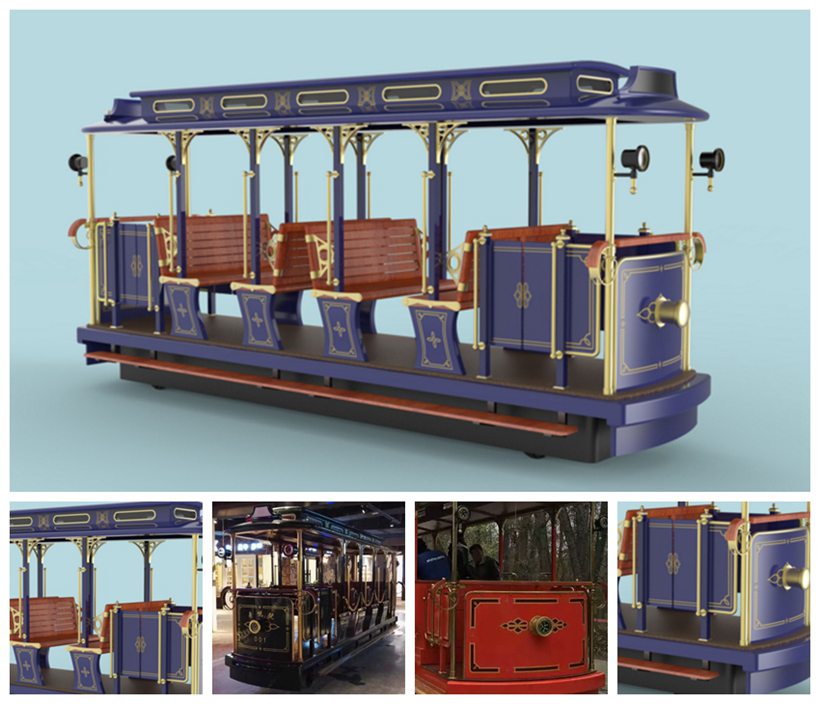 8 Seats Luxury electric track Sightseeing train DST-G3-E8-Dising